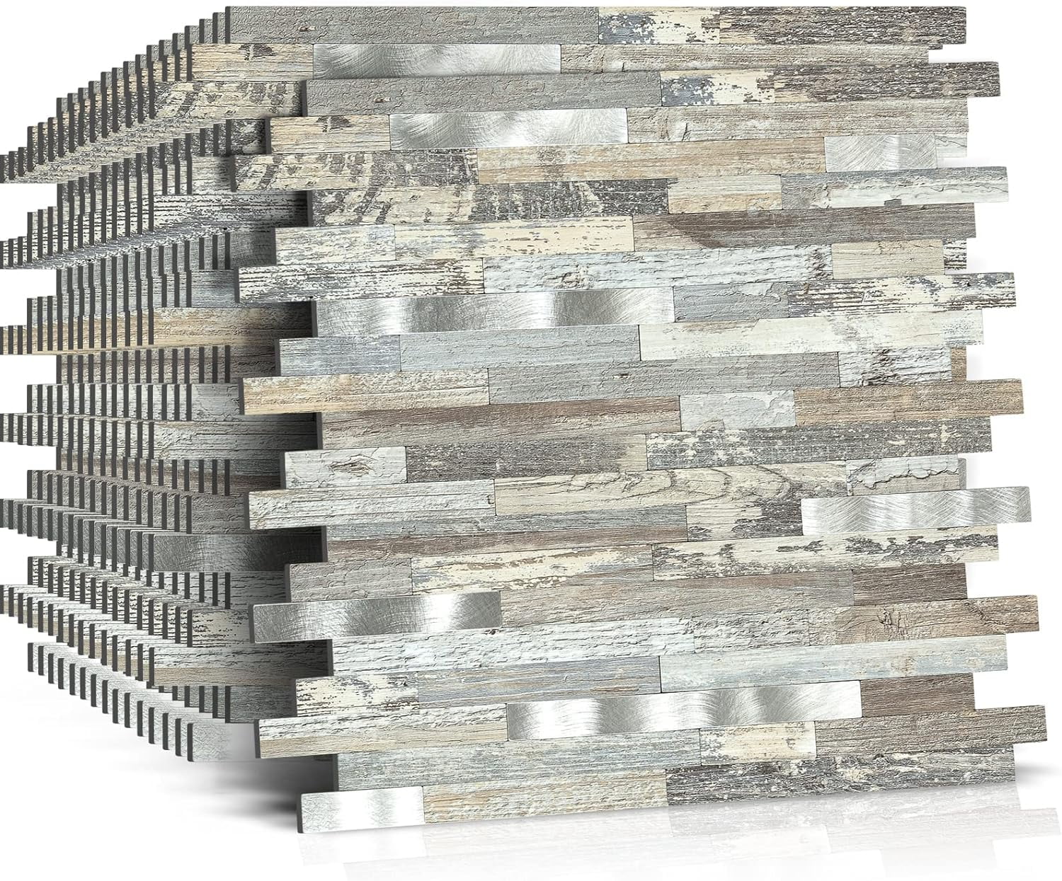 10 Pieces Peel and Stick Backsplash PVC Wall Tile for Kitchen ...