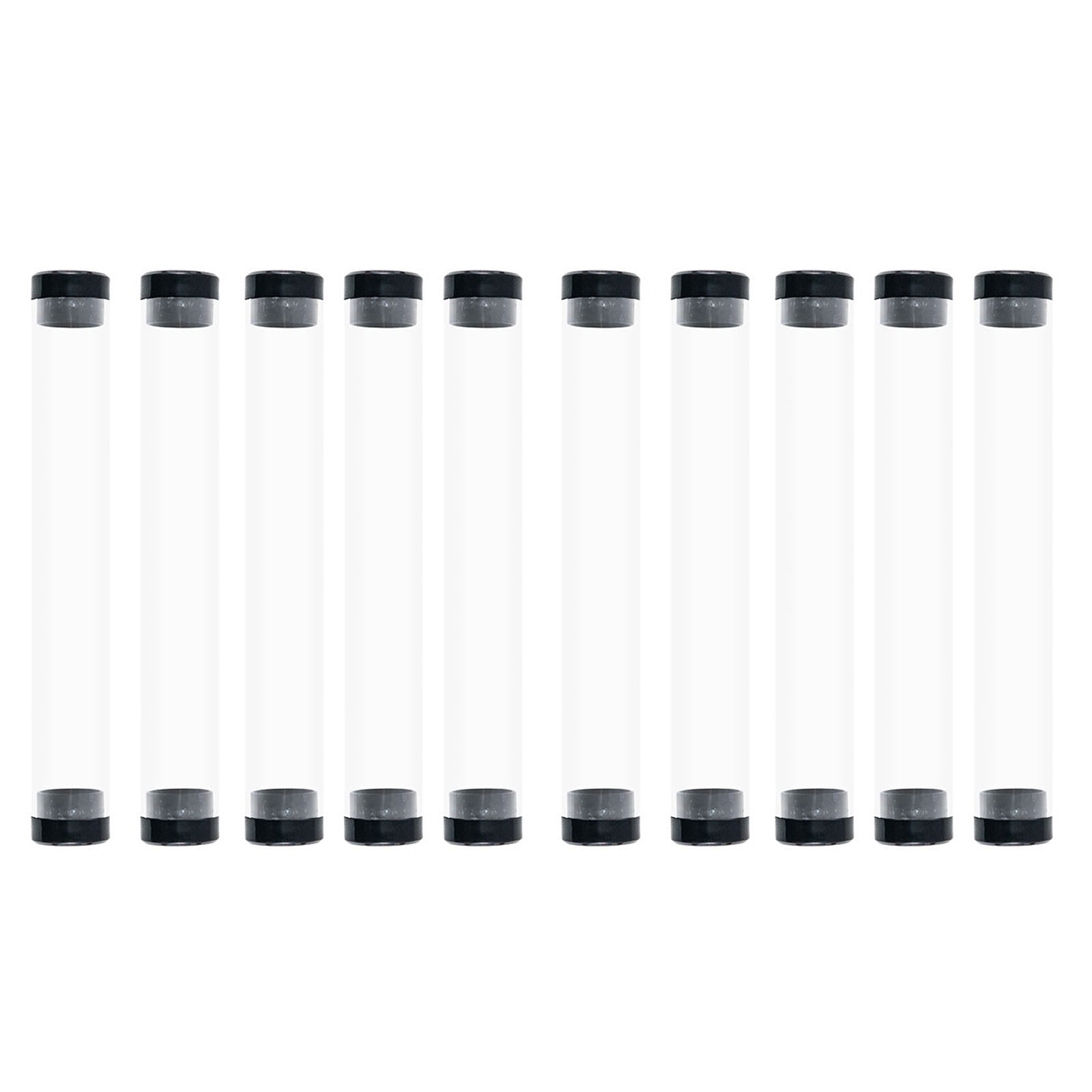 10 Pieces Pencil Holder Transparent Pen Boxes Cylinder Tube Pen Case ...