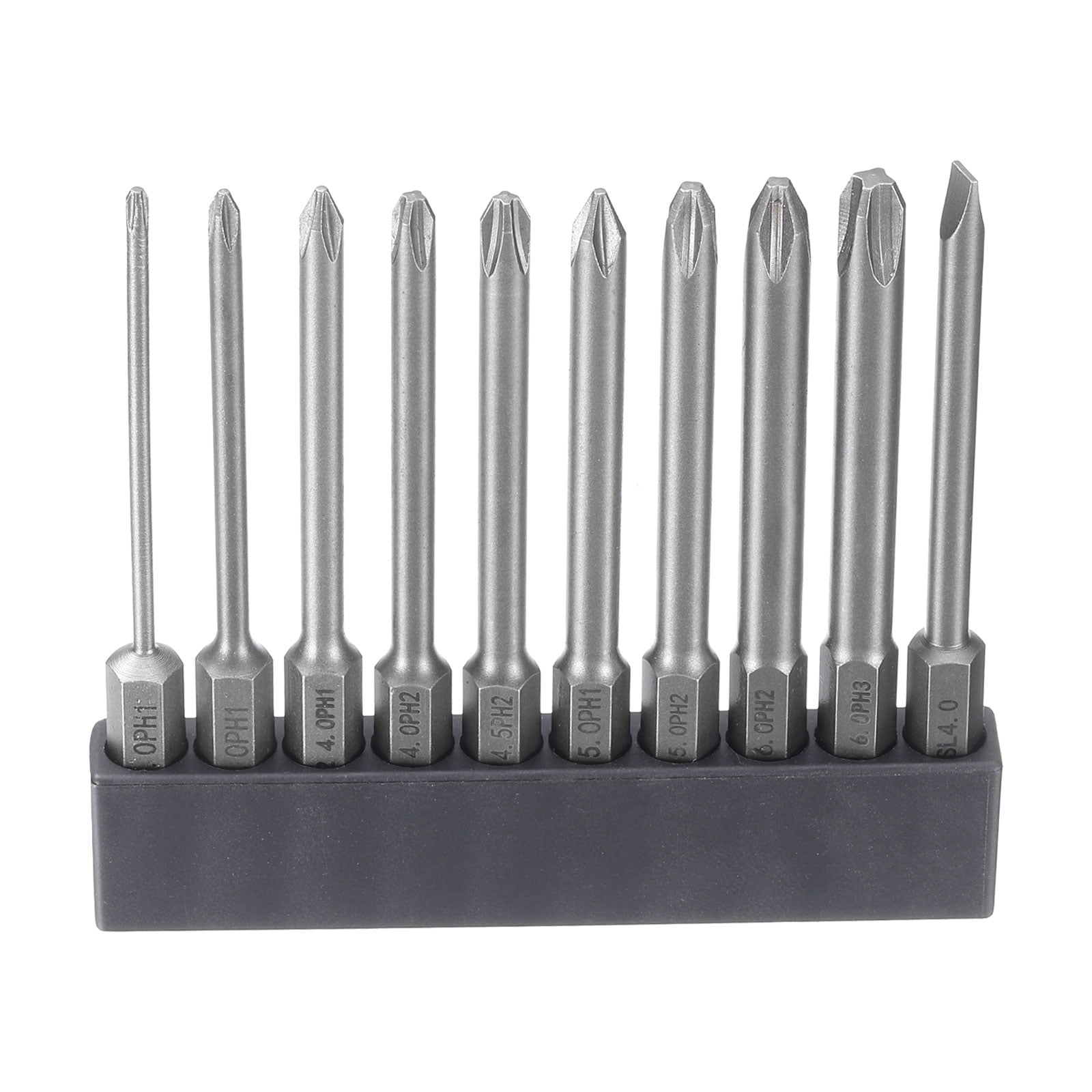 10 Pieces Phillips Slotted Screwdriver Bit Set PH1-PH3 Cross SL4/4mm ...