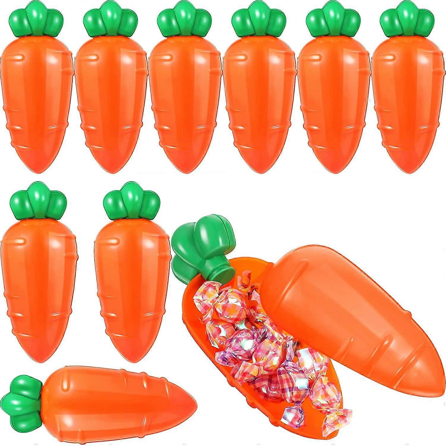 10 Pieces Plastic Easter Carrot Containers Carrot Candy Boxes For ...