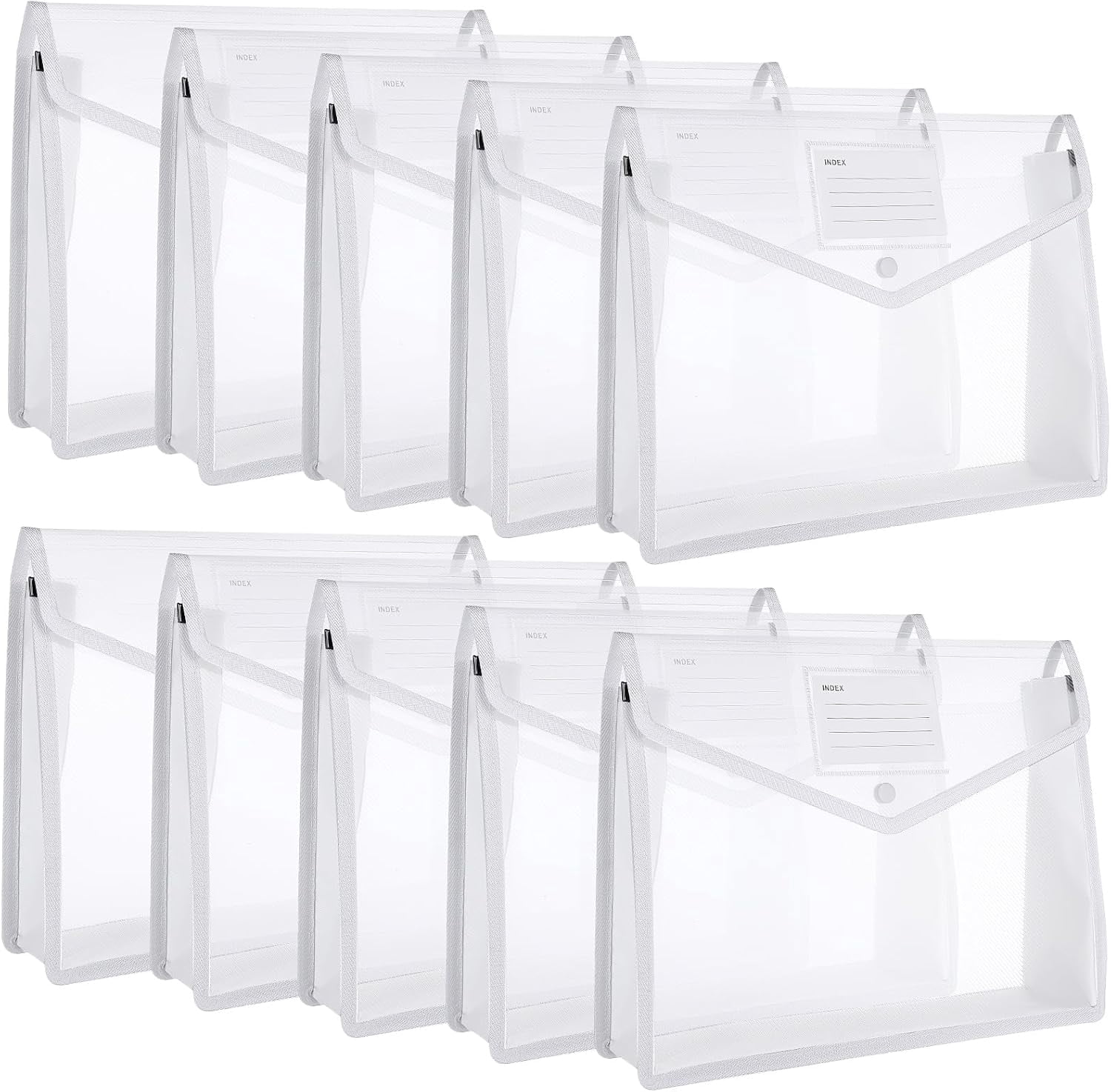 10 Pieces Plastic File Folders Envelope Expanding File Wallet Organizer ...