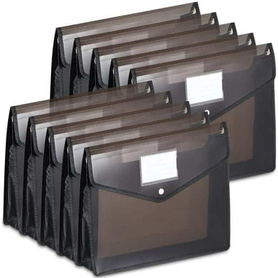10 Pieces Plastic File Folders Envelope Expanding File Wallet Organizer ...