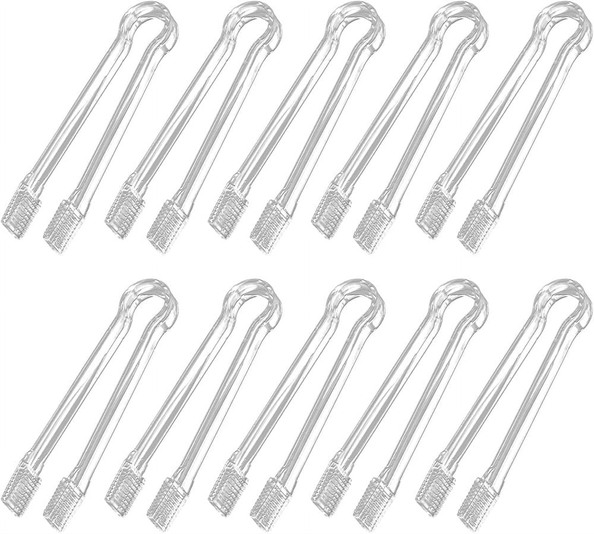 10 Pieces Plastic Serving Tongs,Mini Clear Buffet Tong,Kitchen Utensil ...
