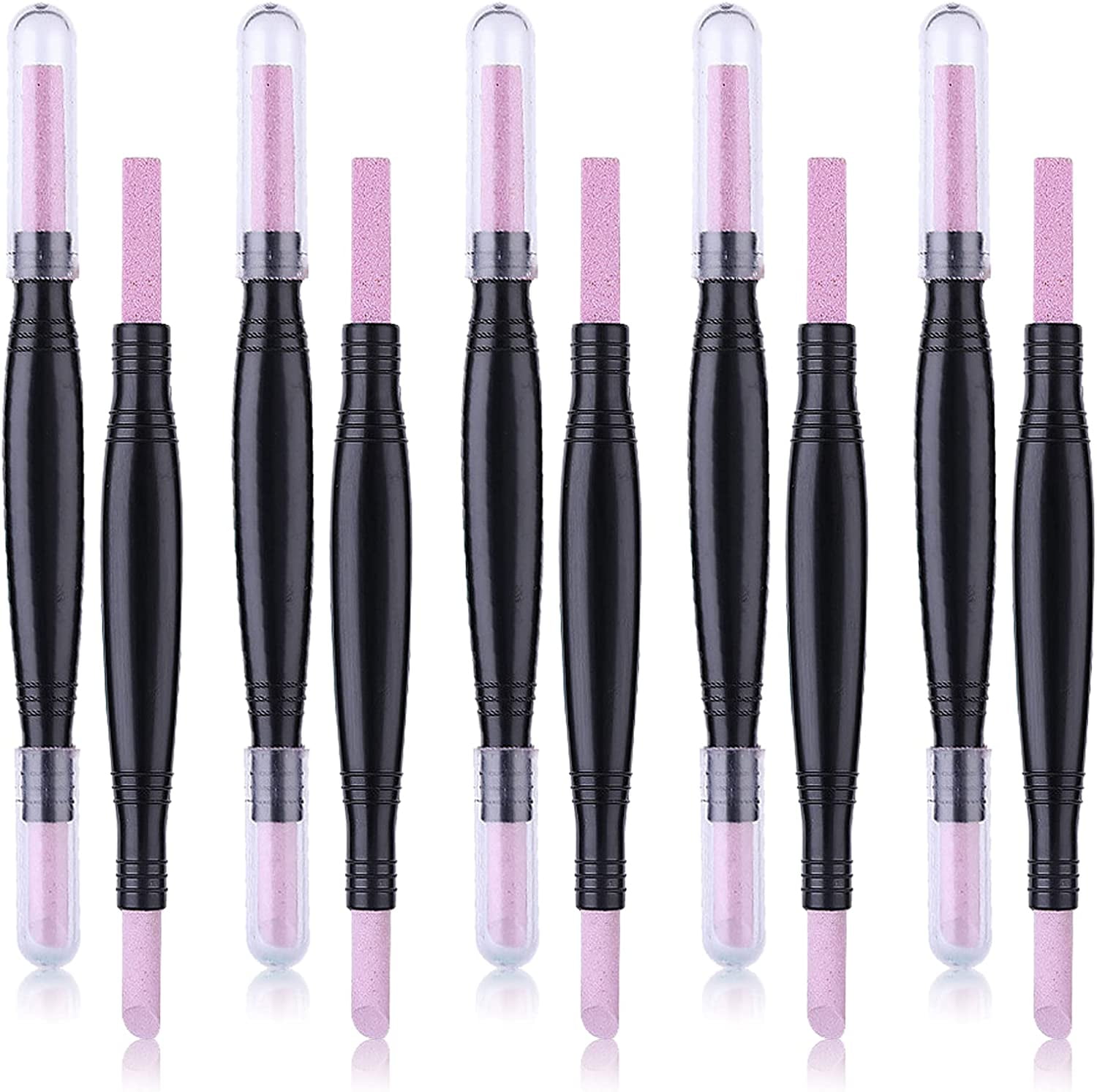 10 Pieces Pumice Stone Nail File Double-Headed Nail Cuticle Pusher ...