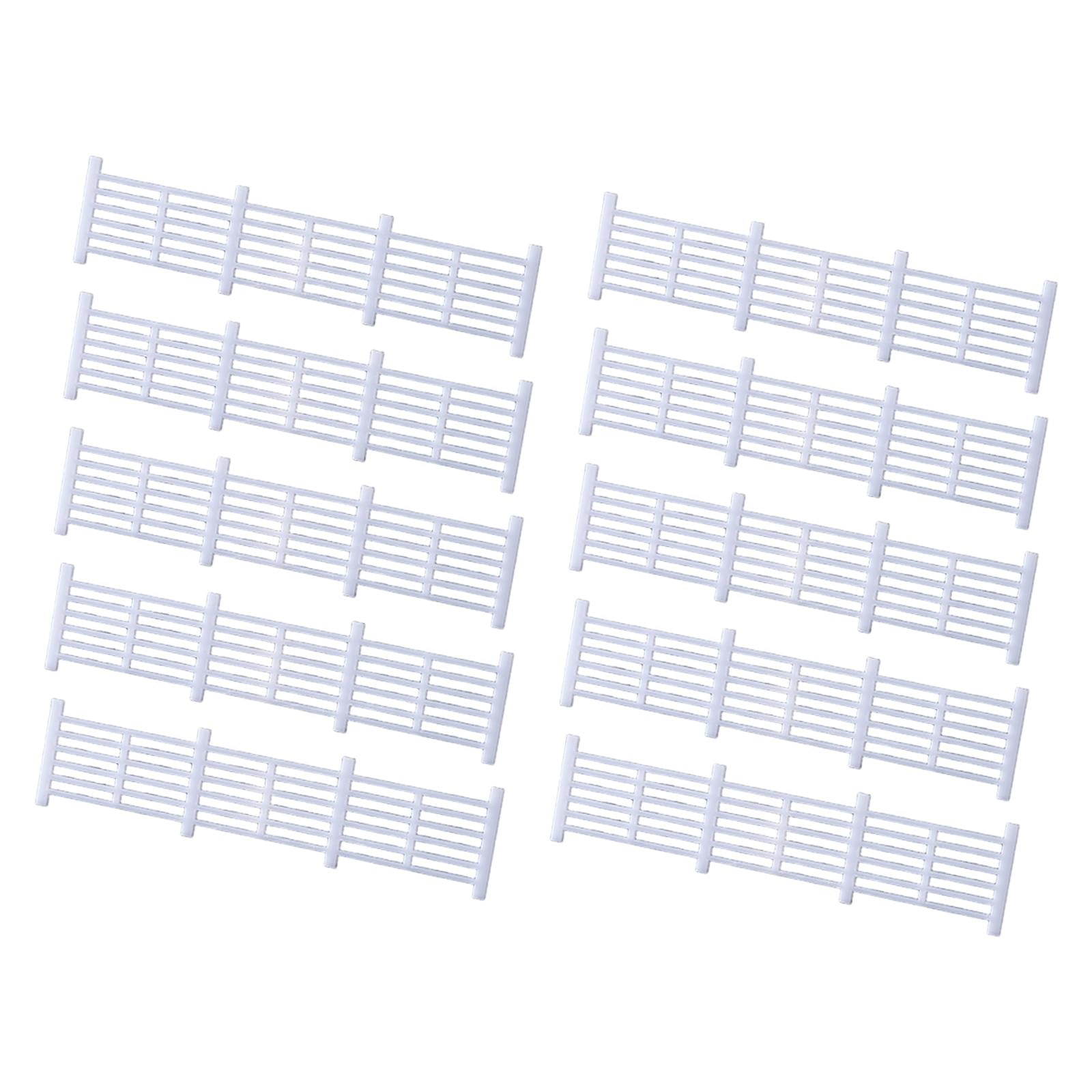 10 Pieces Railroad Fence Mini Fence Model Building Railing ABS White ...