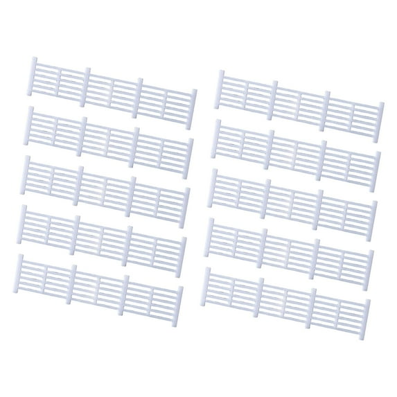 10 Pieces Railroad Fence Mini Fence Model Building Railing ABS White ...