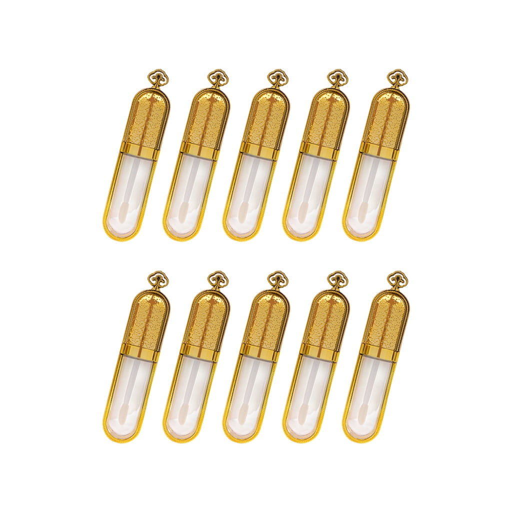10 Pieces Refillable Lip Gloss Bottles 5ml 8ml With Gold Lids For ...