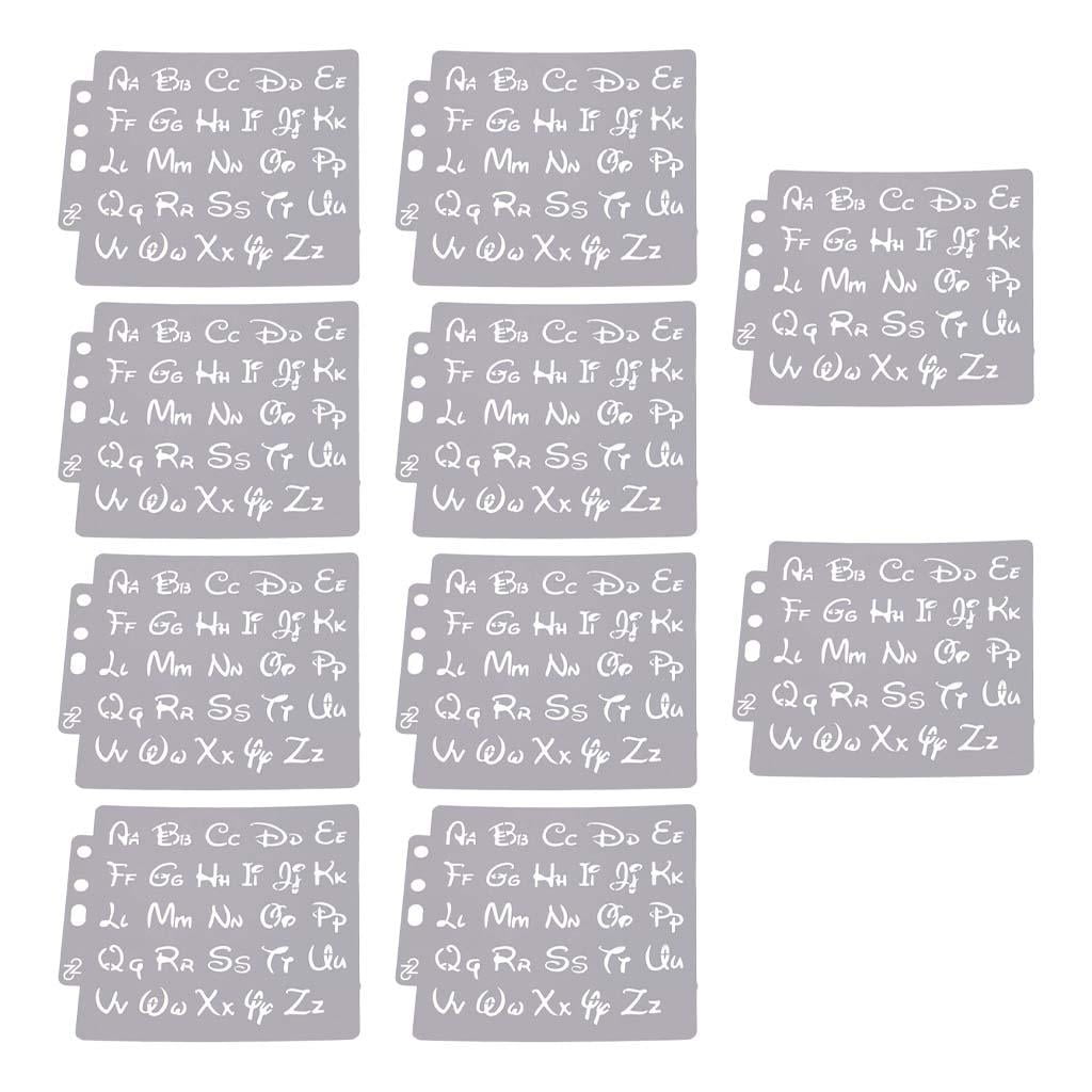 10 Pieces Reusable Alphabet Stencil Letter Painting Template Set for ...