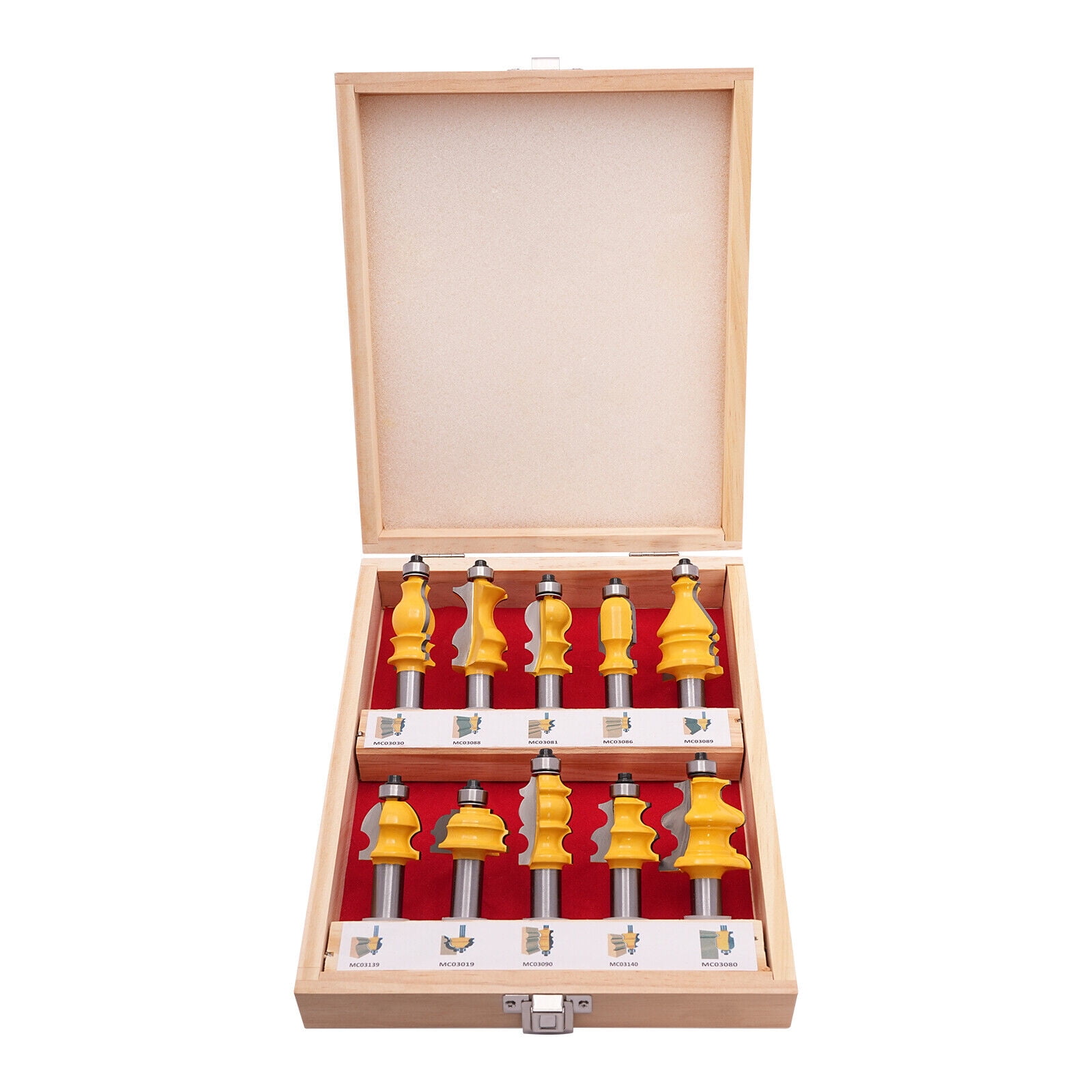 10 Pieces Router Bit Set, Corner Rounding Edge-Forming Roundover ...