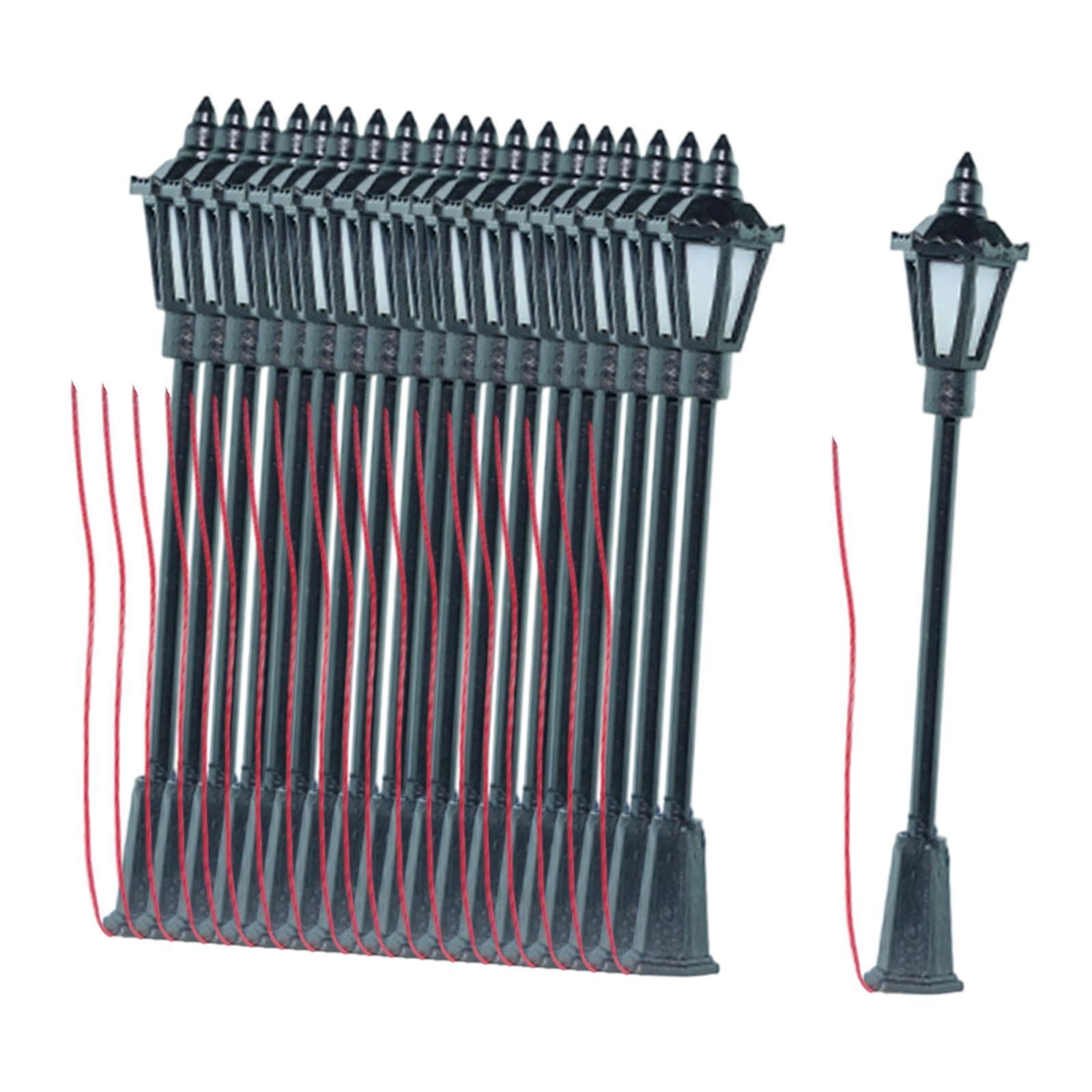 10 Pieces Sand Table Decor Model Railway Lamp Mini Courtyard Lamp ...