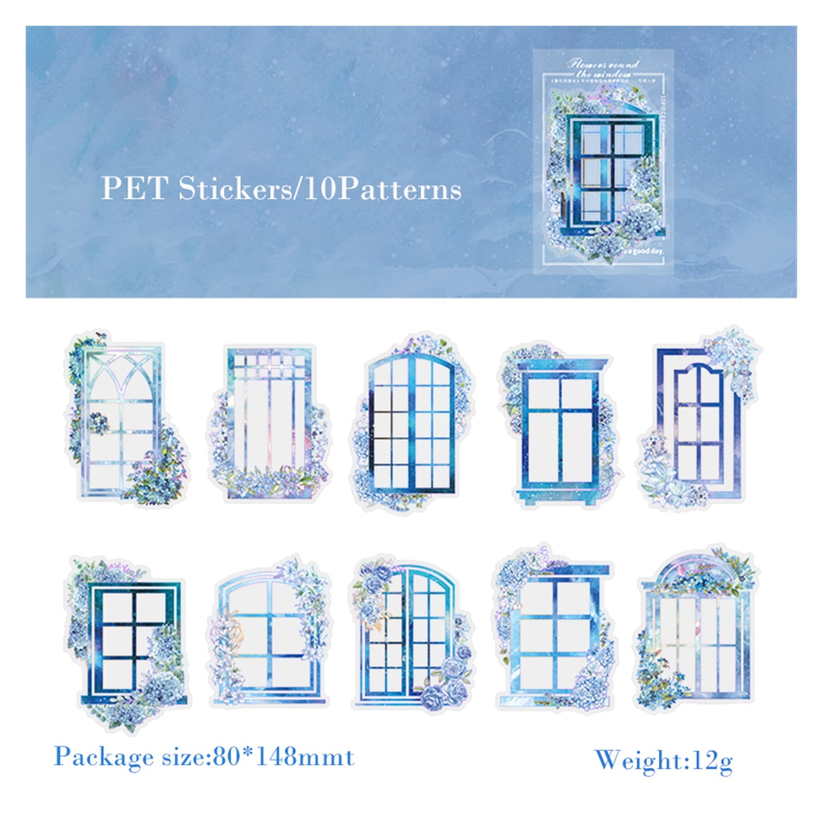 10 Pieces Scrapbook Paper Flower Window Frame Stickers Silver ...
