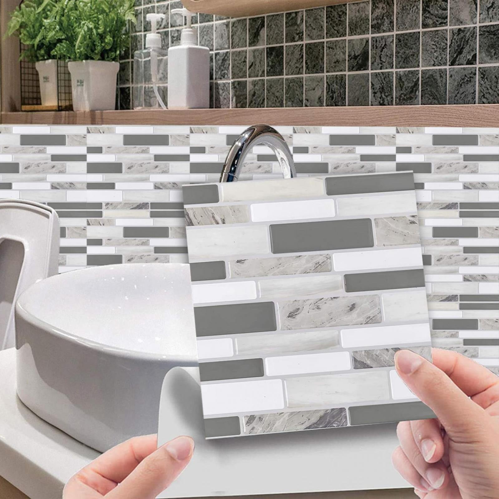 10 Pieces Self Adhesive Tile Stickers 3D Peel And Stick Tile Wall ...