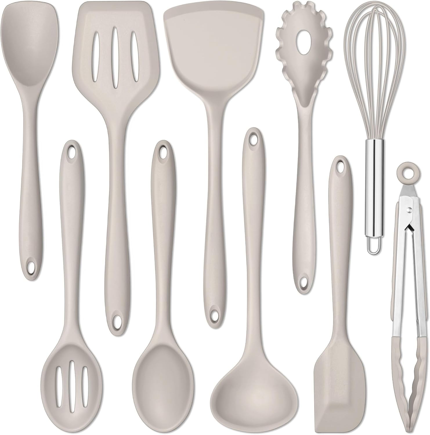 10 Pieces Silicone Cooking Utensils Set, Heat Resistant Kitchen Utensil ...