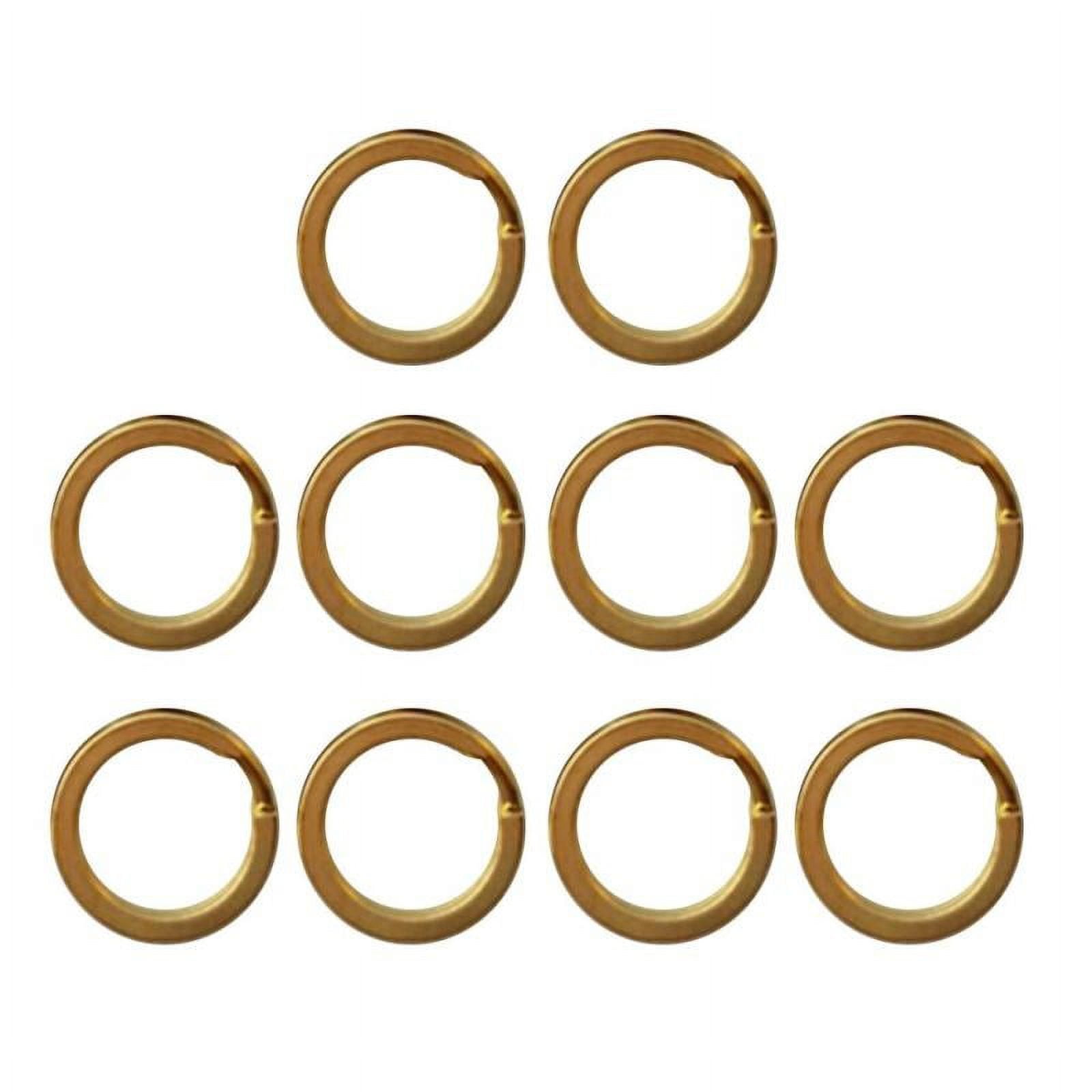 10 Pieces Small Heavy Duty Brass Flat Split Rings Keyring Keychain Key ...