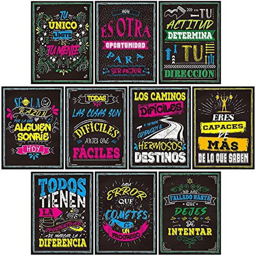 10 Pieces Spanish Motivational Classroom Posters Laminated ...