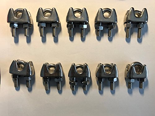 10 Pieces Stainless Steel 316 3/8" 10mm Wire Rope Clip Marine Grade for ...
