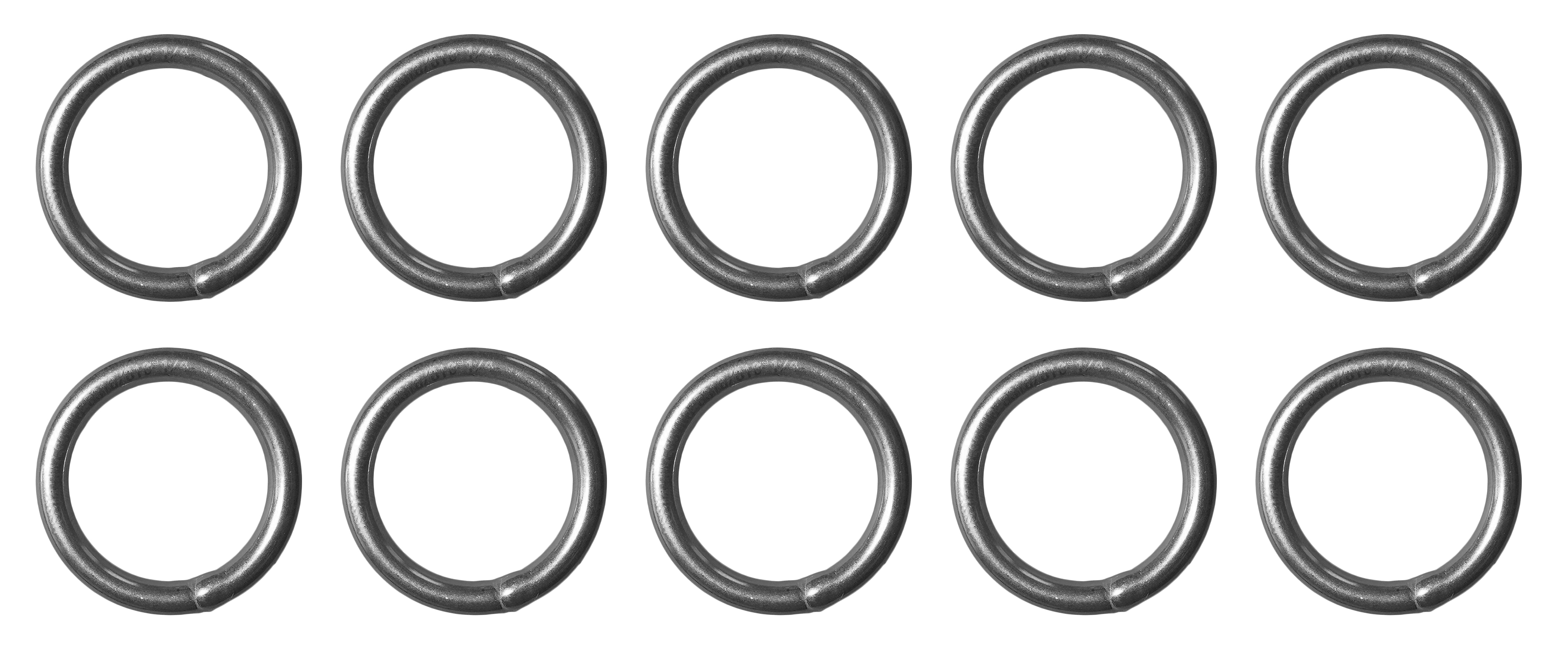 10 Pieces Stainless Steel 316 Round Ring Welded 1/4" x 1.5" (6mm x 35mm ...