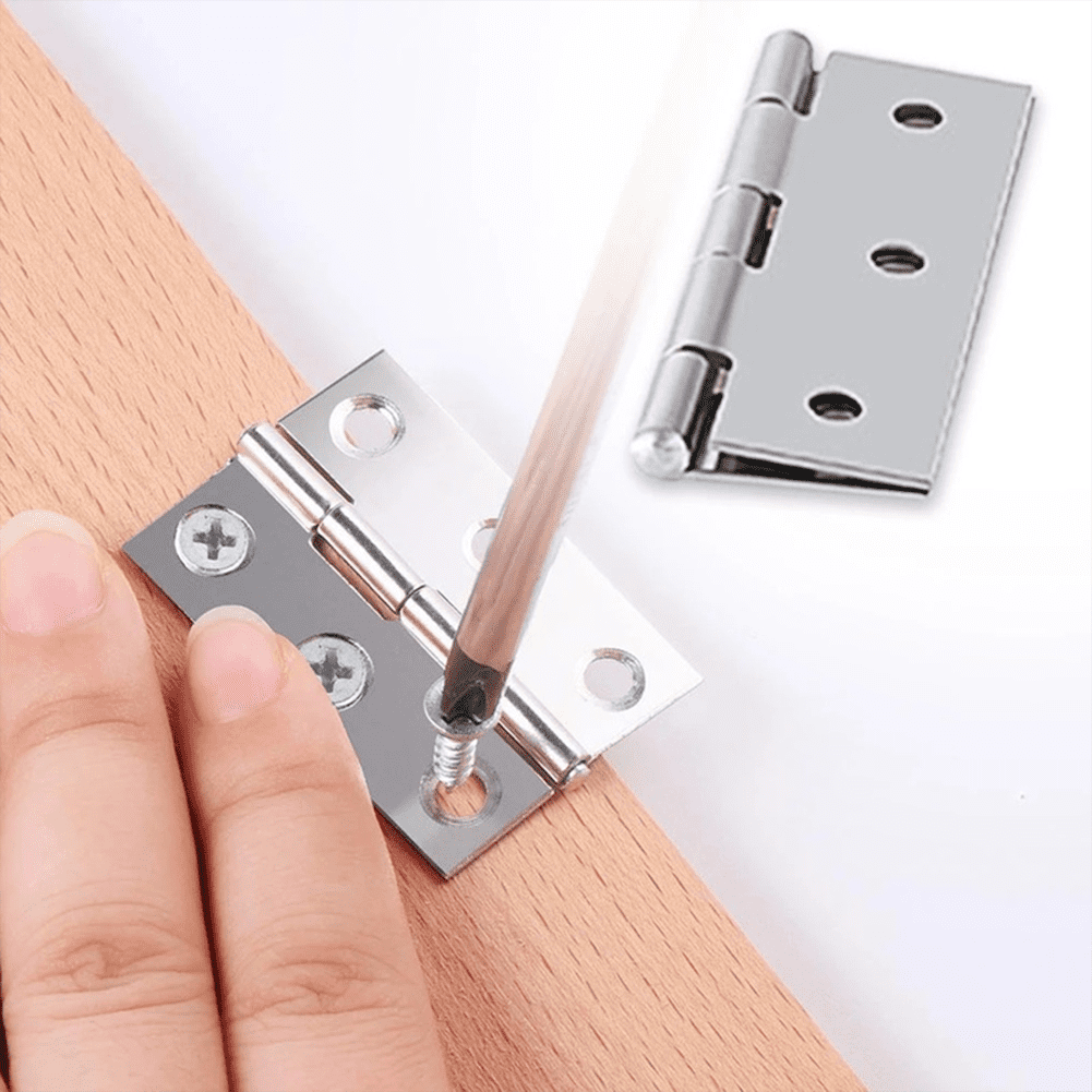 10 Pieces Stainless Steel Flat Hinge For Cabinet Box Doors Connector ...