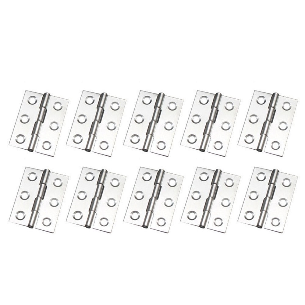 10 Pieces Stainless Steel Flat Hinge for Cabinet Box Doors Connector ...