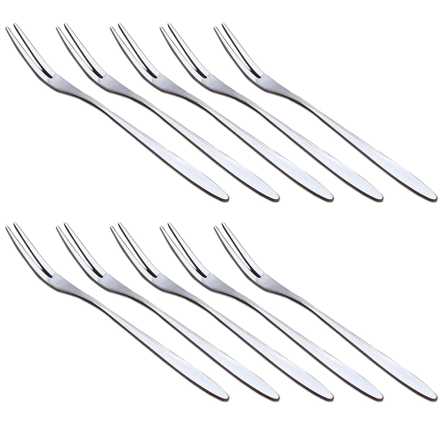 10 Pieces Stainless Steel Fruit Fork Cocktail Fork Two Prongs Dessert ...