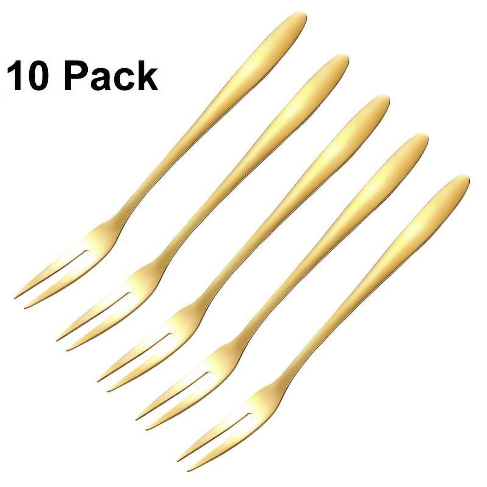 10 Pieces Stainless Steel Fruit Forks Cocktail Forks Two Prong Forks ...