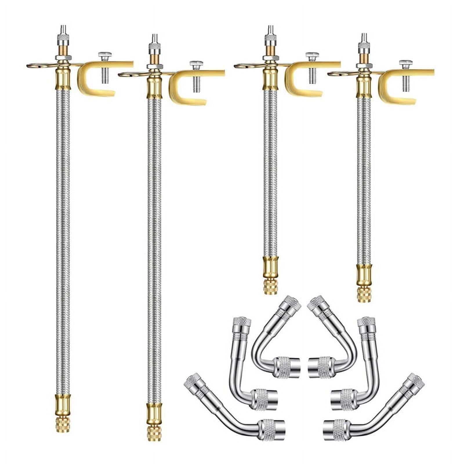 10 Pieces Stainless Steel Valve Stem Extension, 4 Dual Tire Extension 6 ...