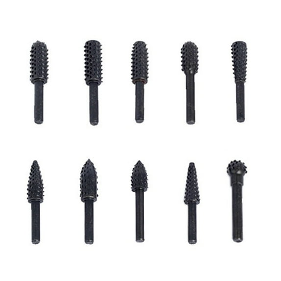 10 Pieces Steel Rotary Burr Set Wood Carving Tool Burr Set for Grinding ...
