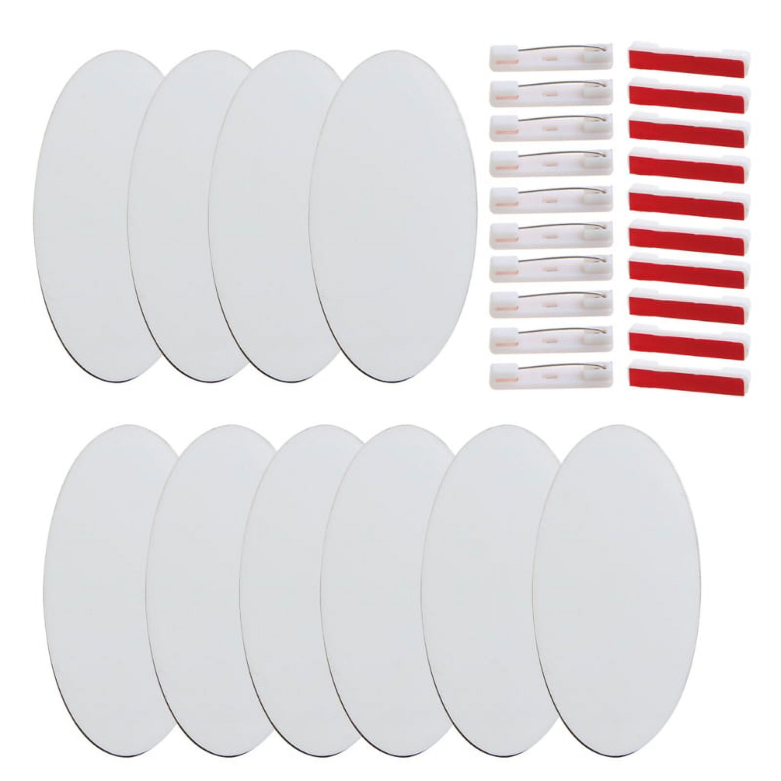 10 Pieces Sublimation Blank Name Tag Sublimation White Badges Pin DIY ...