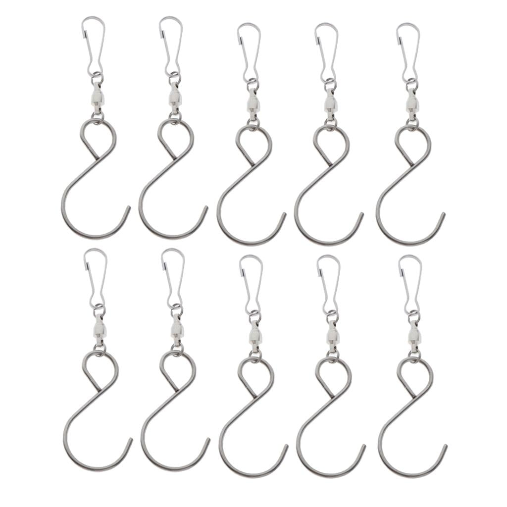 10 Pieces Swivel Hooks Clips Wind Chime Hanger S Hook Stainless Steel ...