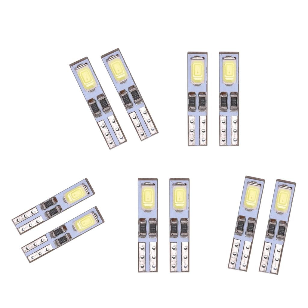 10 Pieces T5 6500k 12V LED Instrument Bulbs Indicator Light - Walmart.com