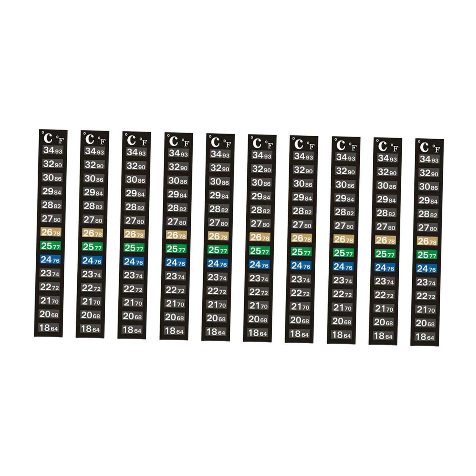 10 Pieces Temperature Decals Aquarium Thermometer Strips Stickers Easy ...