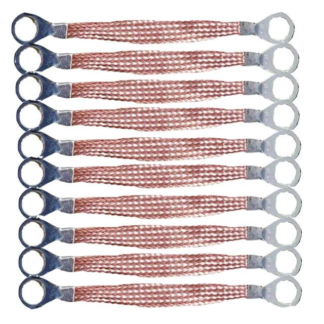 10 Pieces, Terminal Copper National Standard Braided Ground Wire/6 ...