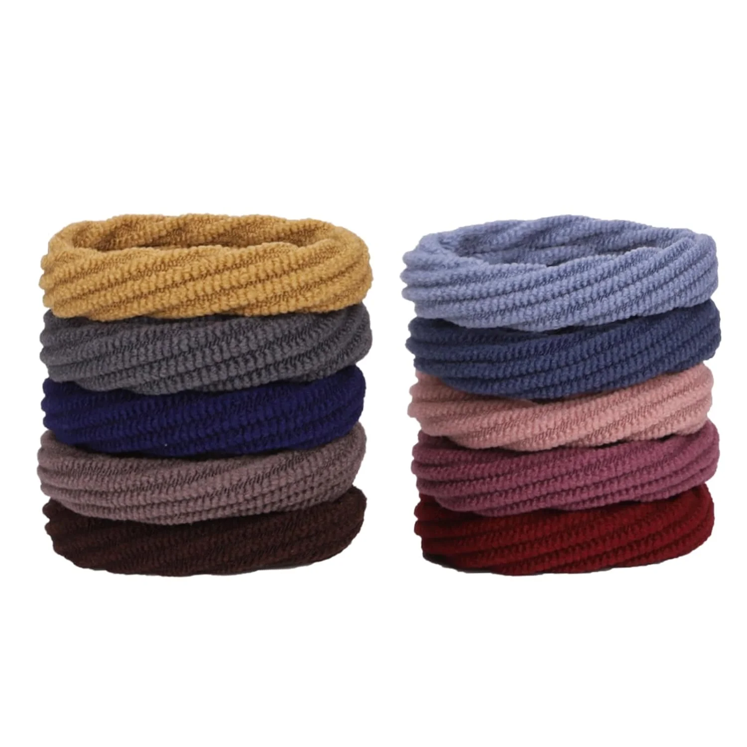 10 Pieces Thick Hair Ties Seamless Elastic Hair Ties for Women, Girls ...