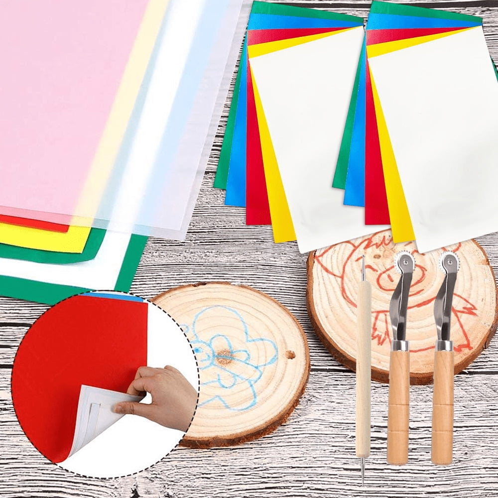 10 Pieces Transfer Paper with Embossing Stylus, Needle Point Tracing ...