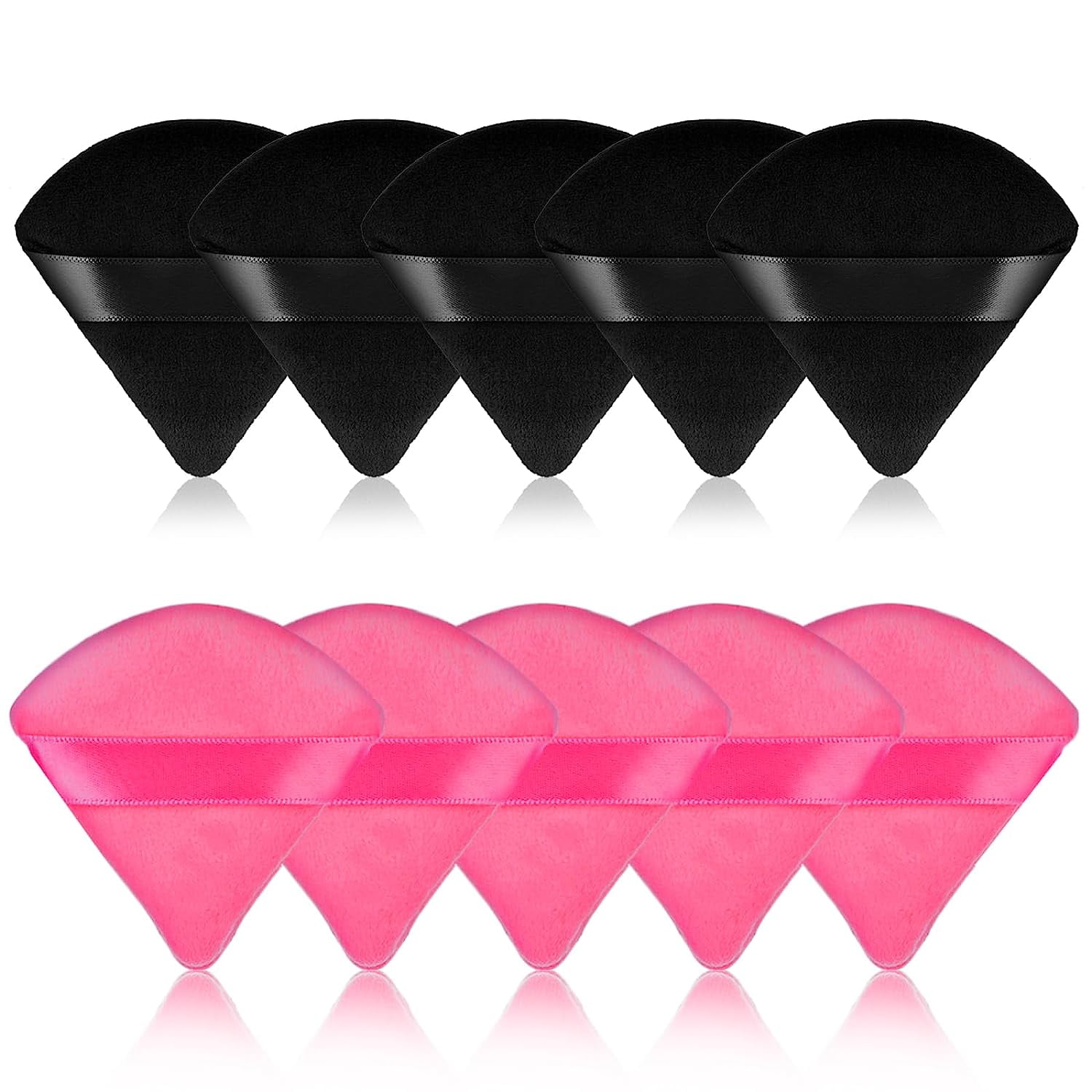 10 Pieces Triangle Powder Puff Makeup Puff Velvet Face Body Powder Puff ...