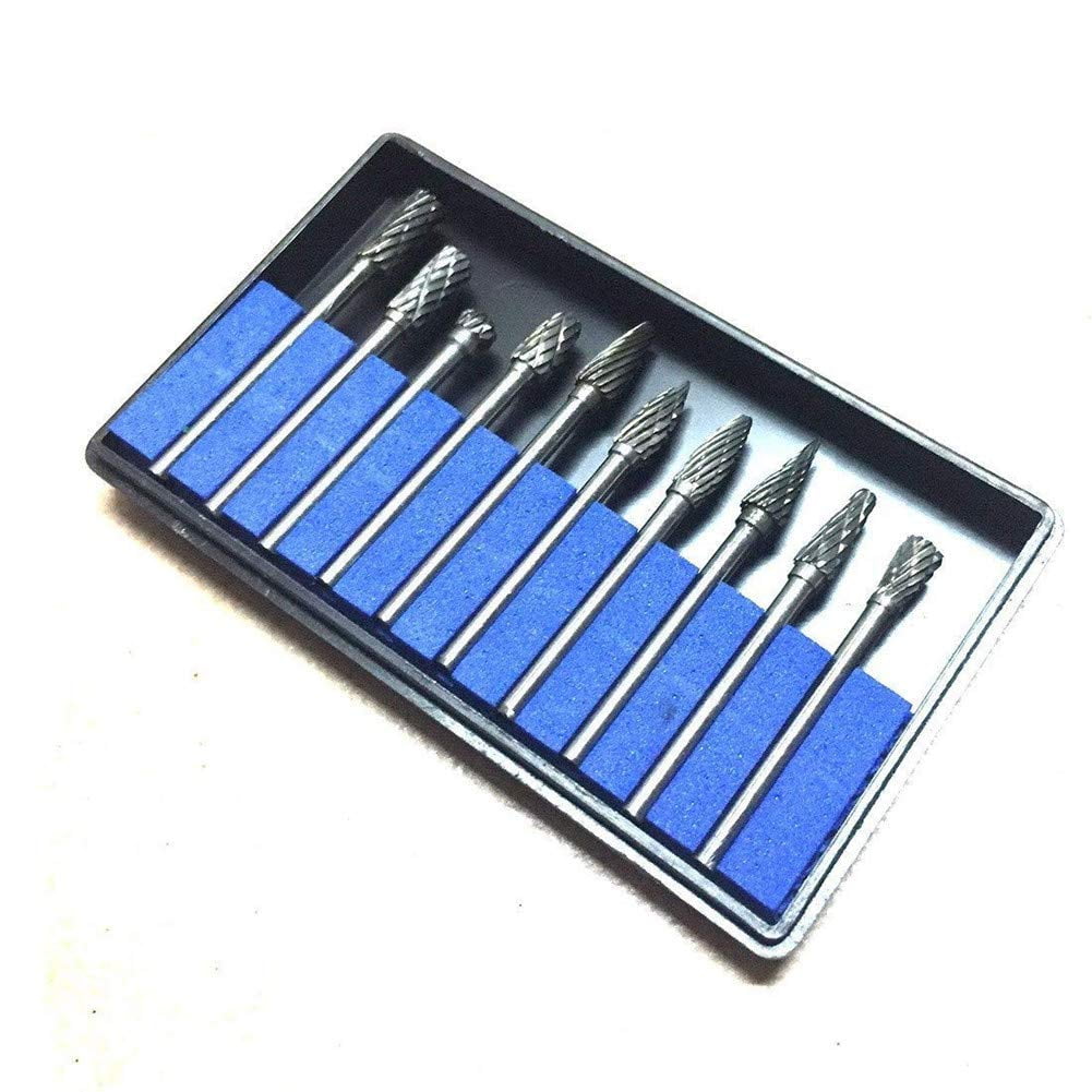 10 Pieces Tungsten Carbide Rotary Burr SET 1/8"" Shank/double Cut ...