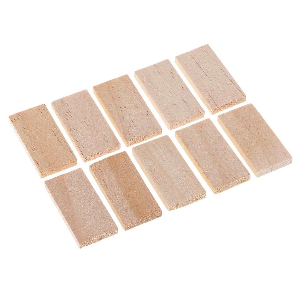 10 Pieces Unfinished Wood Pieces,Rectangle Wood Crafts Cutouts ...