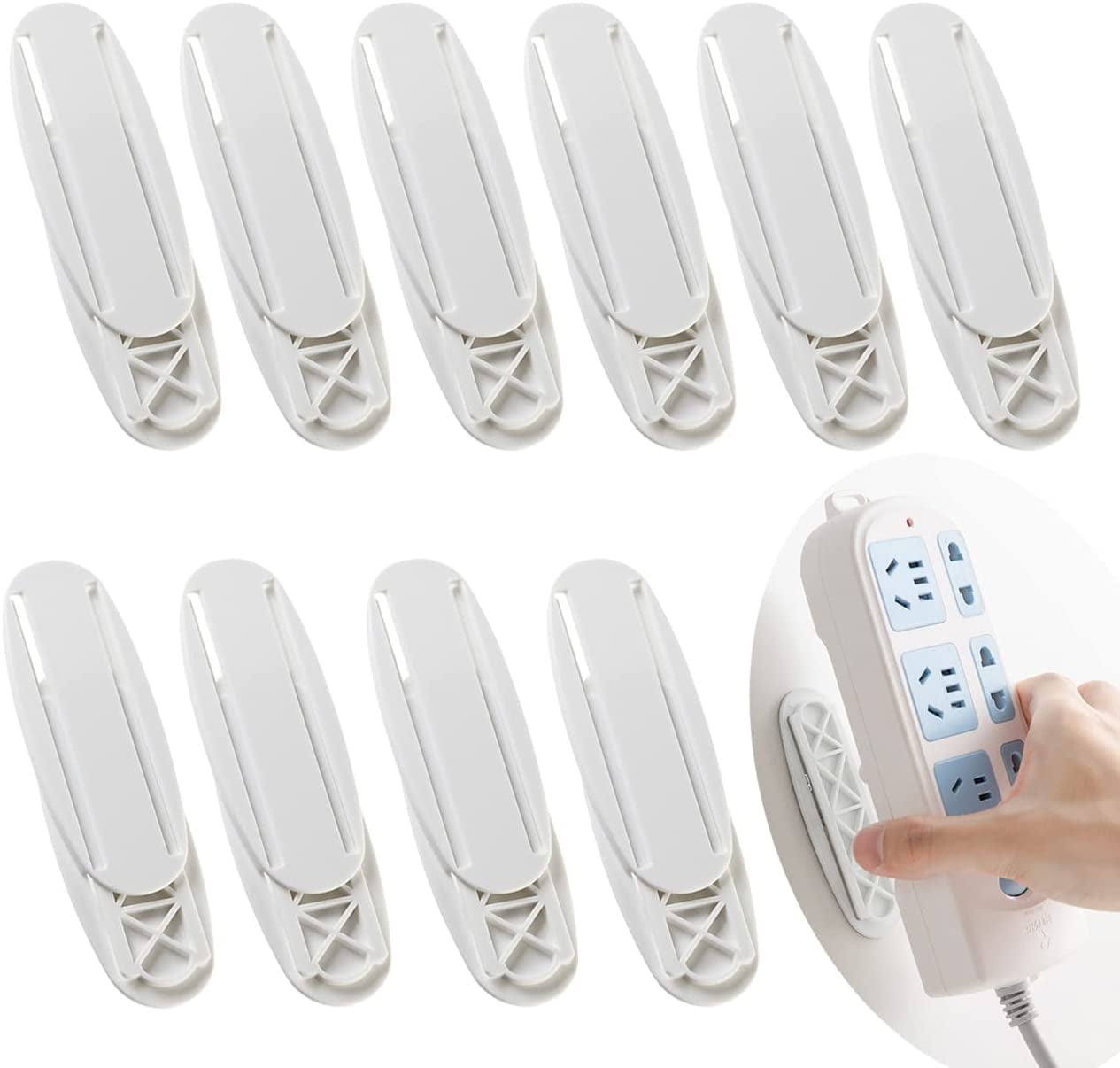 10 Pieces Wall Mount for Power Strip, Self Adhesive Power Strip Wall ...
