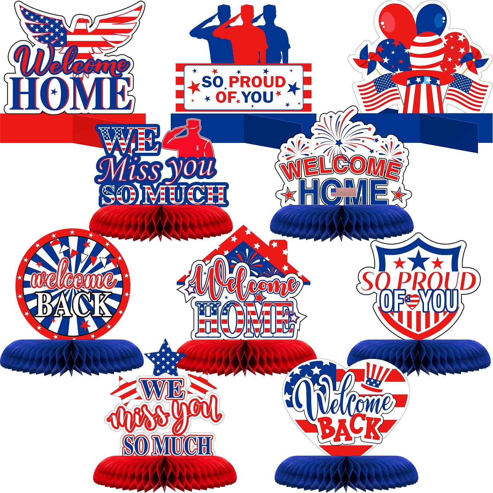 10 Pieces Welcome Home Party Decorations Welcome Home Honeycomb So ...