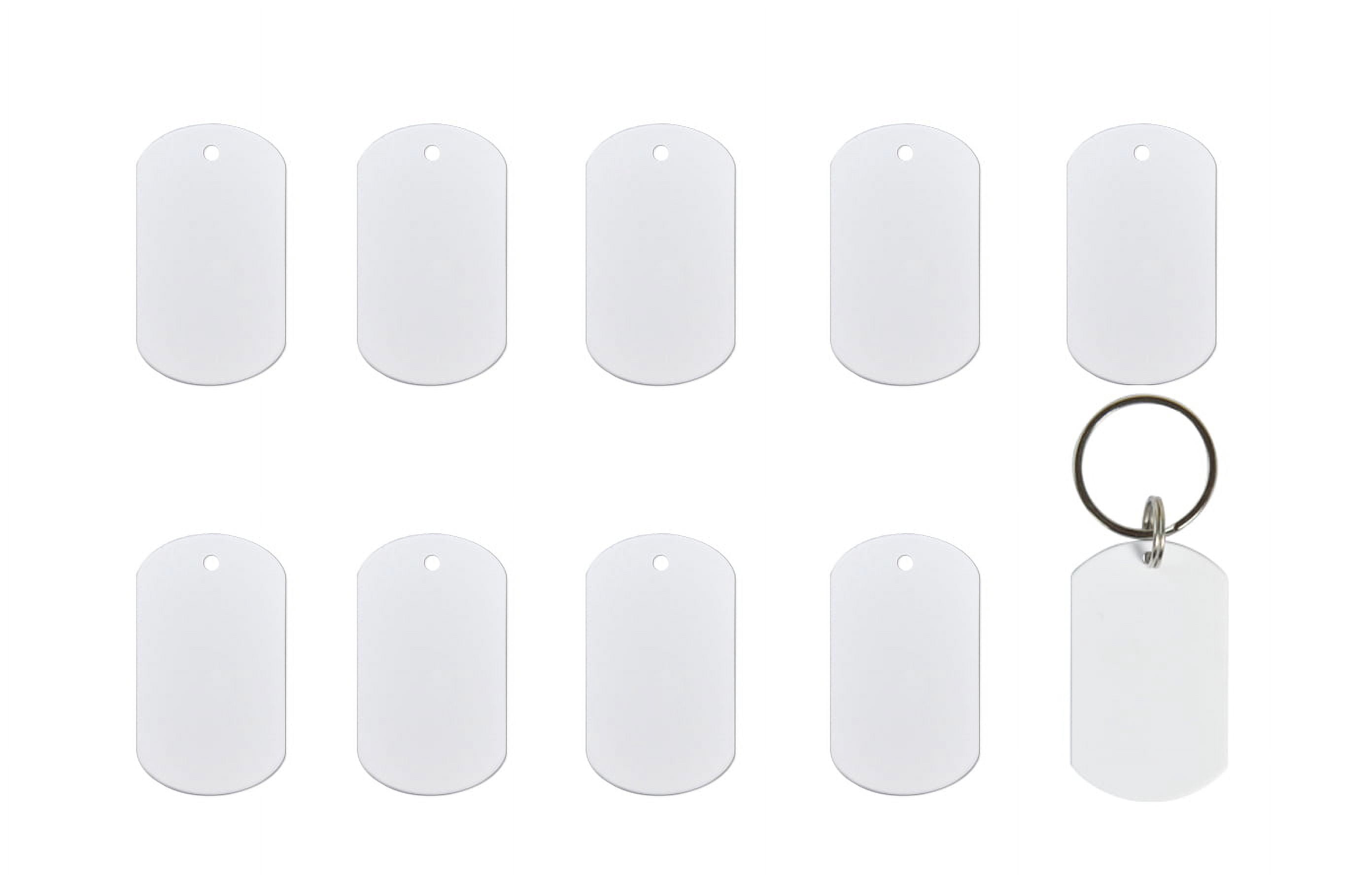 10 Pieces White Blank Polymer Arc Craft Key chain Dog Tag Sublimation ...