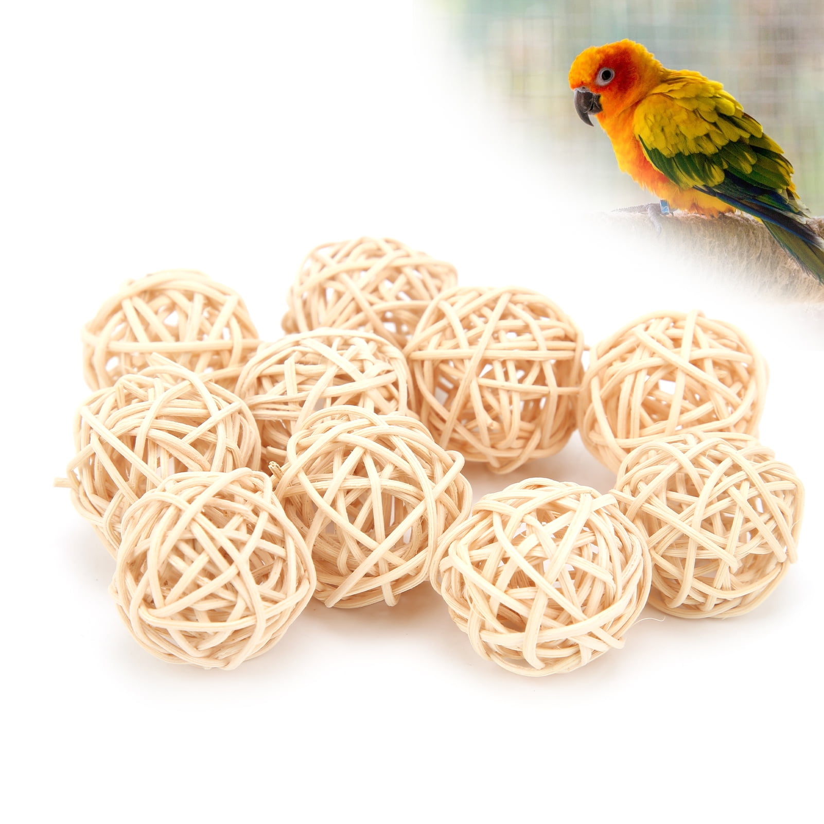 10 Pieces Wicker Rattan Balls Decorative Orbs Vase Fillers for Craft ...