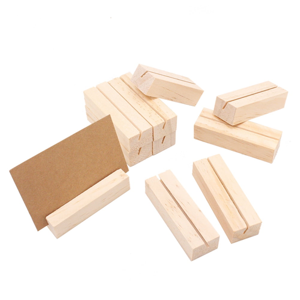 10 Pieces Wood Table Card Stand Wood Place Card Holders Wood Table ...