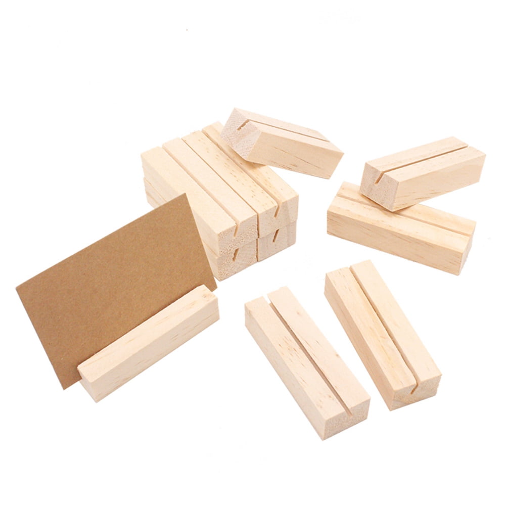 10 Pieces Wood Table Card Stand Wood Place Card Holders Wood Table ...