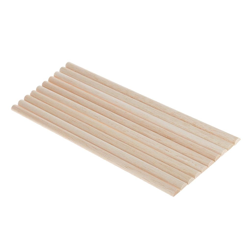 10 Pieces Wood Unfinished Semi-circle Dowel Rod 11mm Dowel Rods for ...
