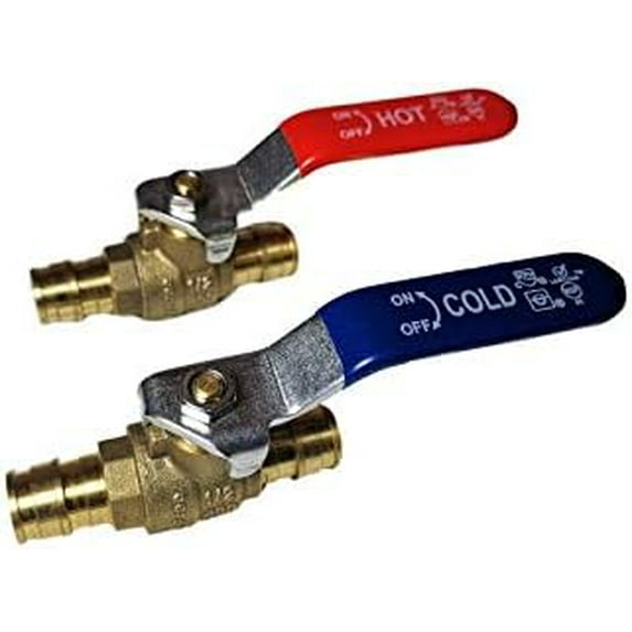 10 Pieces XFITTING 1/2'' Pex A Expansion Ball Valve, 5 Red/Hot and 5 ...