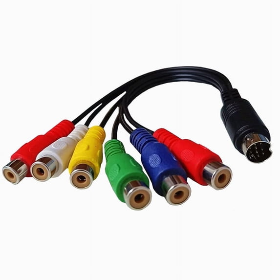 10 Pin S-Video to Female RGB 6 RCA 10 Pin Din S-Video Male Component ...