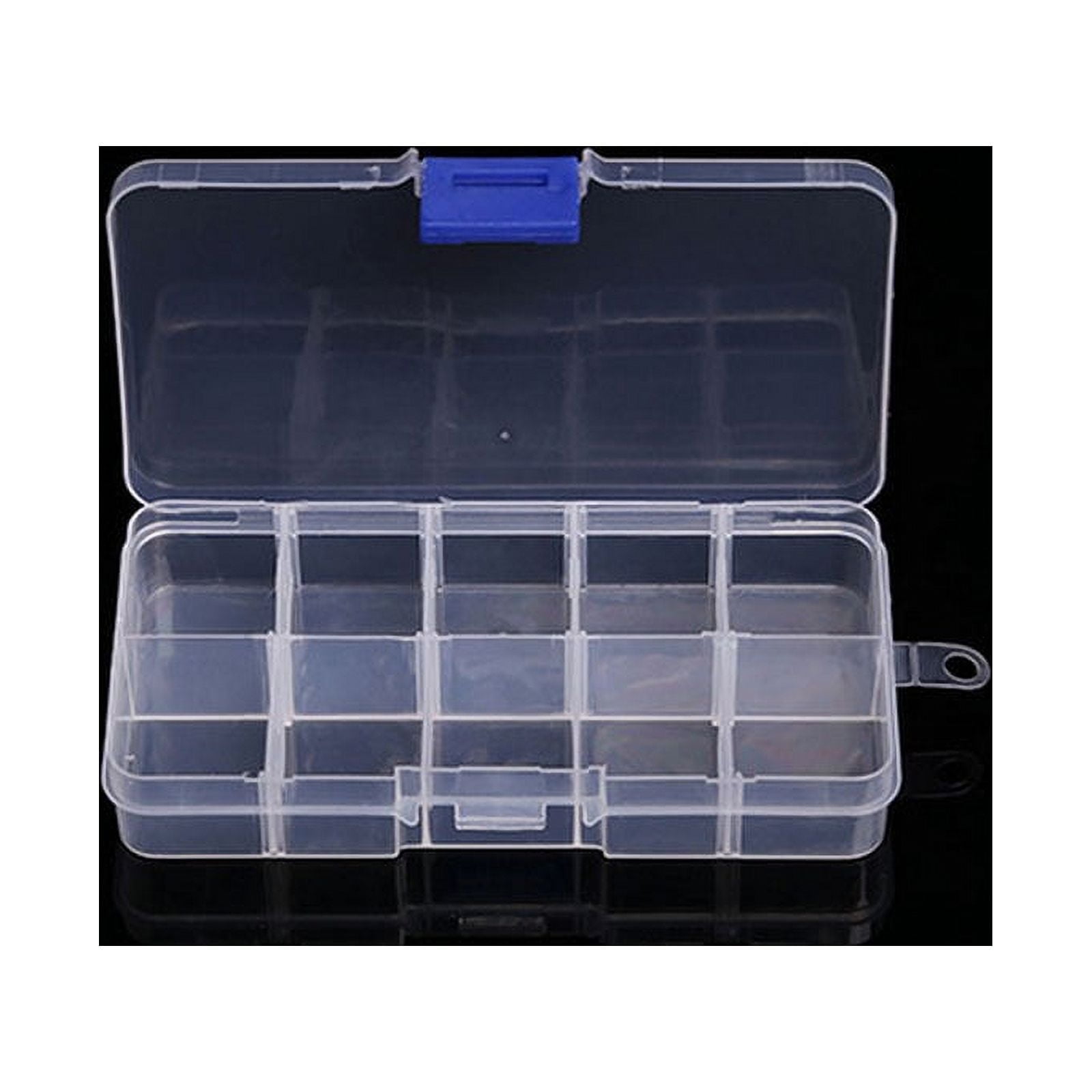 10 Plastic Compartment Jewelry Adjustable Organizer Storage Box Case ...