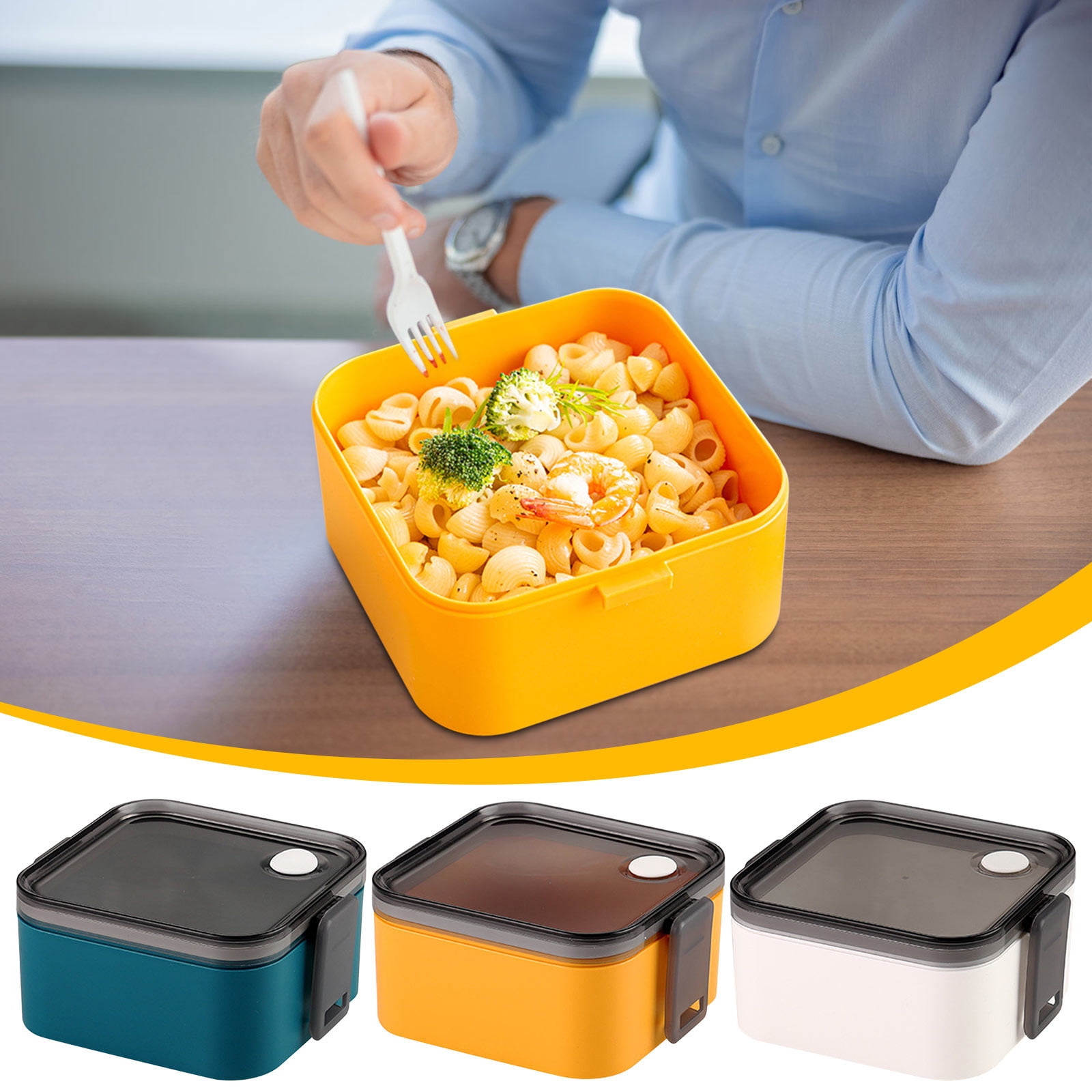 Under 10, Plastic Double Layer Lunch Box, Microwave Oven Safe, Sealed ...
