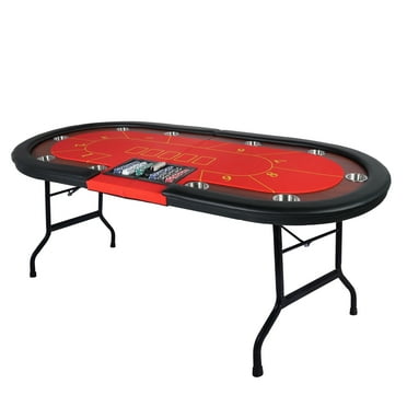 10 Player Foldable Poker Table, Portable Texas Blackjack Holdem Poker ...