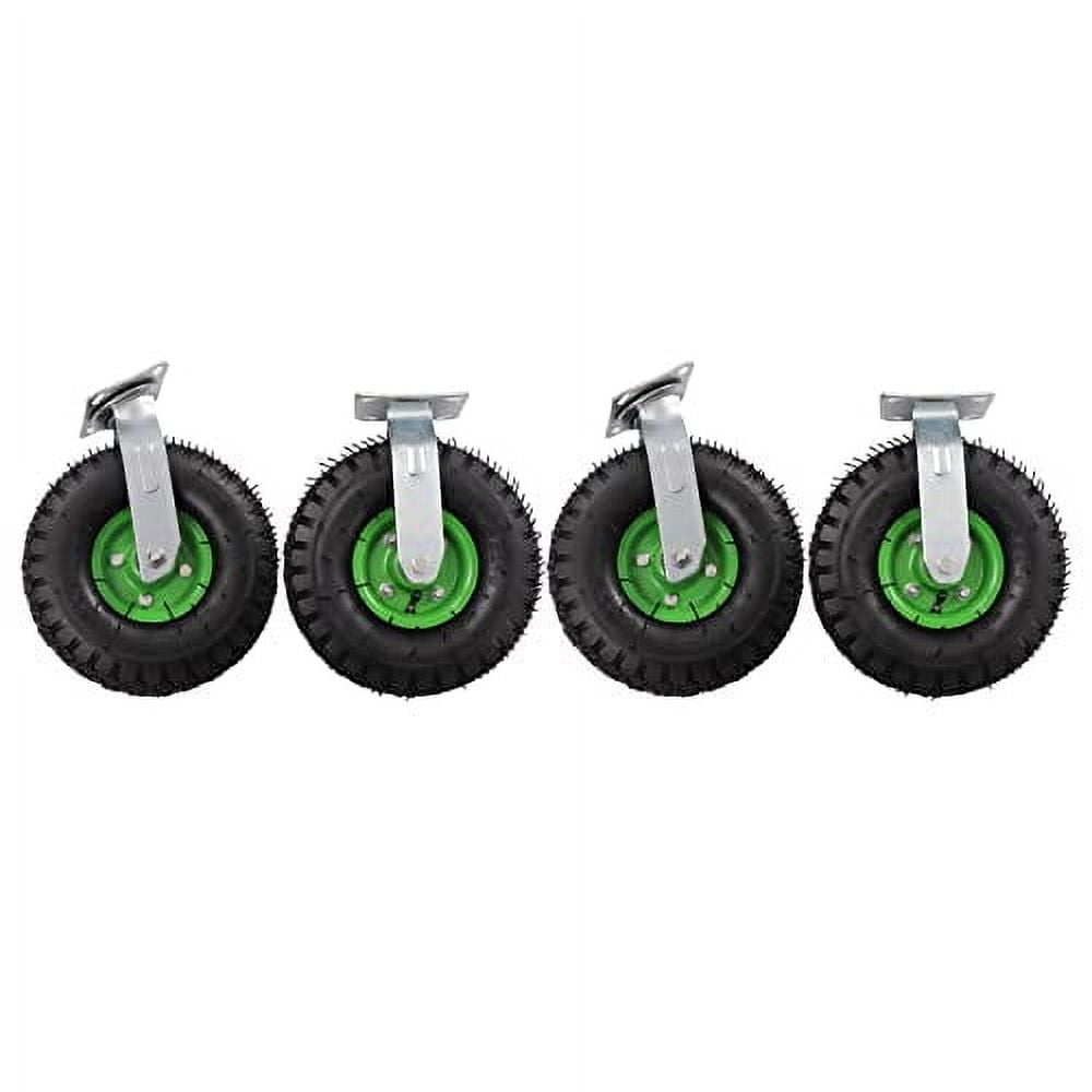10'' Pneumatic Swivel Casters Set of 4, Heavy Duty Inflatable Air Tire ...